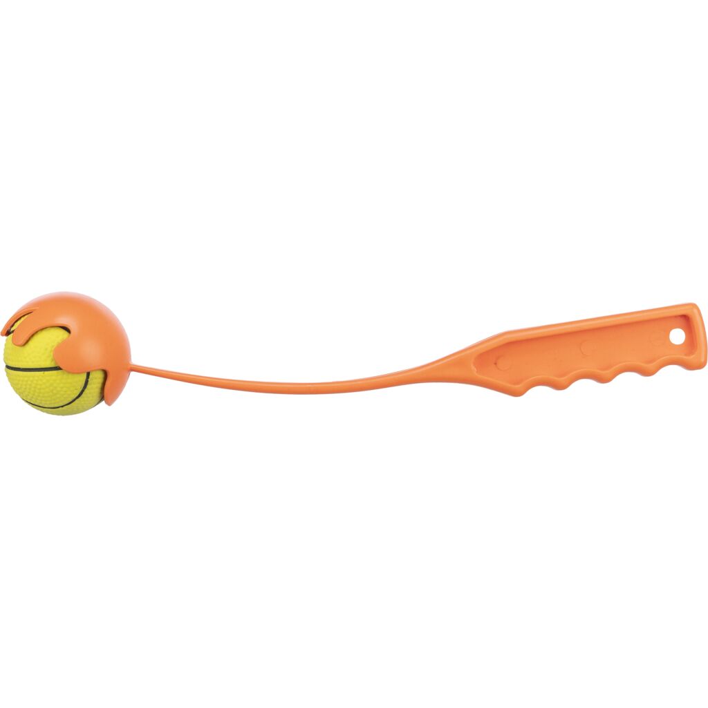 Trixie Ball Catapult with Plastic Handle Dog Toy - ORANGE/30CM – PetHQ