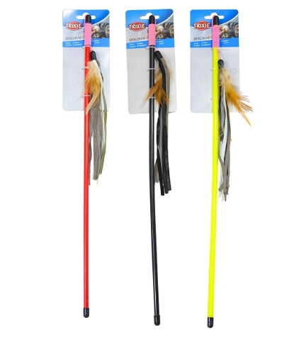 Trixie Playing Rod with Leather Straps&Feathers Cat Toy – PetHQ